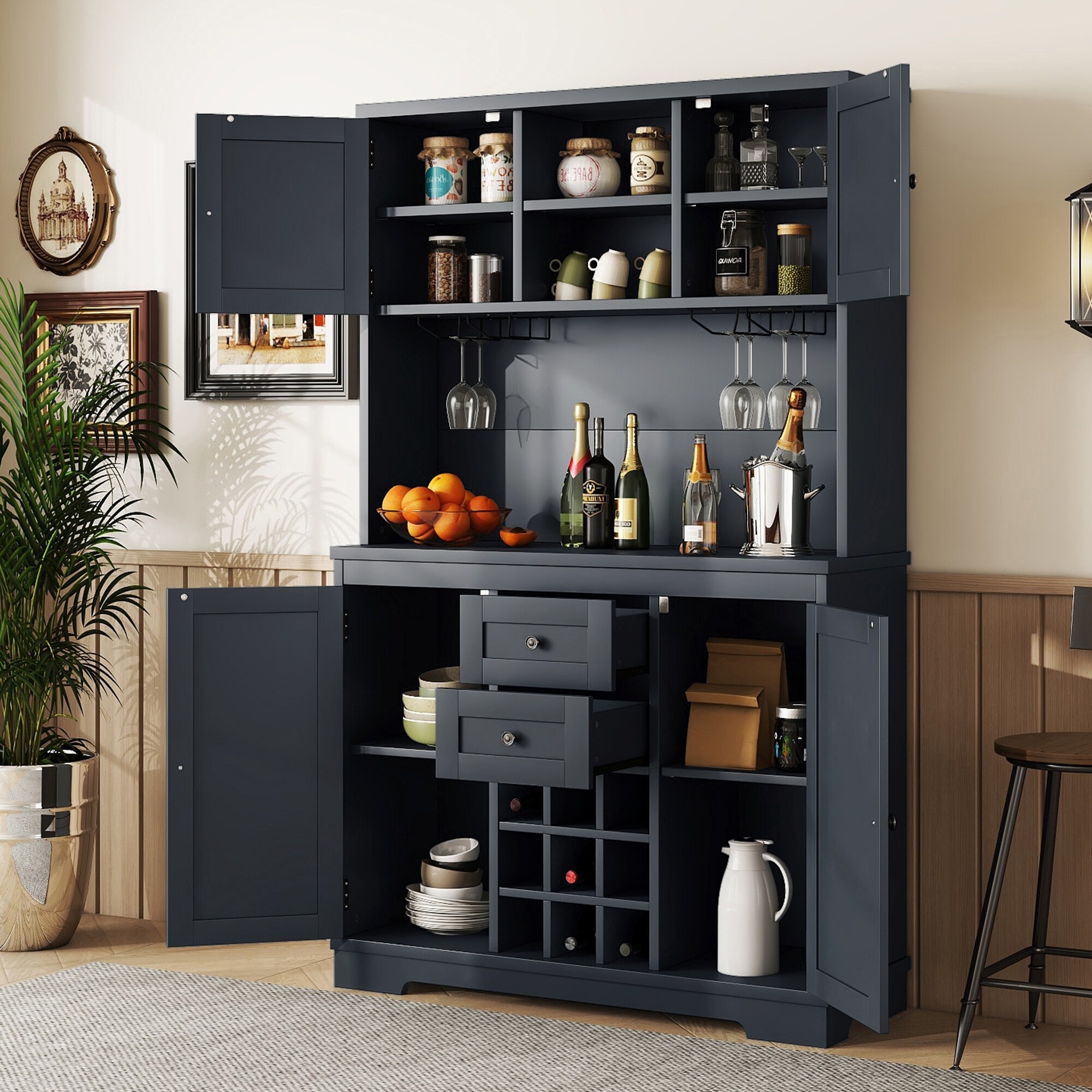 Coffee bar wine rack store