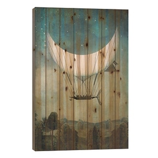 The Moonship Print On Wood by Catrin Welz-Stein - Multi-Color - Bed ...