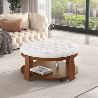 Modern Large Round Ottoman Coffee Table - Bed Bath & Beyond - 42453781