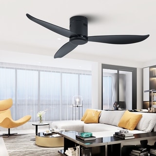 52" Low Profile Flush Mount Ceiling Fan without Lights - Bed Bath ...