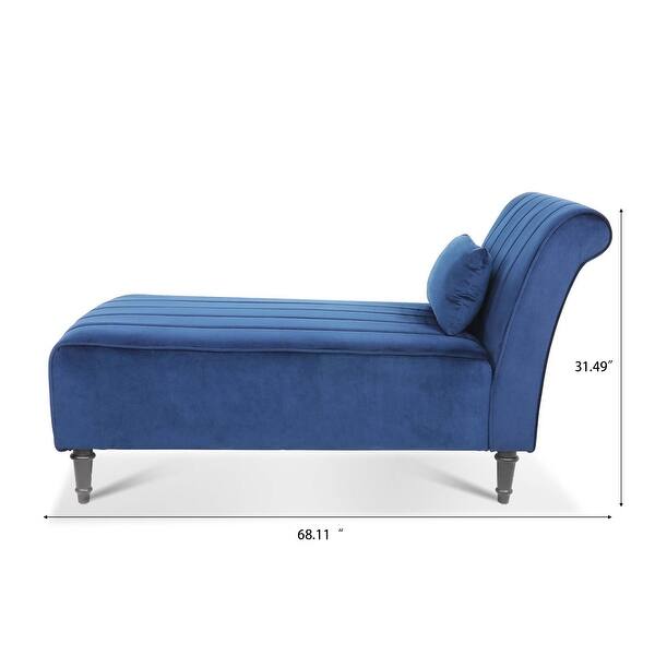 Armless Fabric Chaise Lounge Button-tufted Upholstery with Nailhead ...
