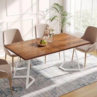 Modern 55 Inches Dining Table, Rectangular Dinner Table for 6 - Bed ...