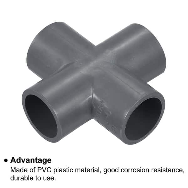2pcs 0.8" PVC Water Pipe Fittings 4 Way Tee Cross Joint Connectors ...