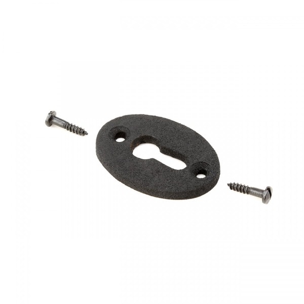 Keyhole Escutcheon 1-3/4" Black Wrought Iron Keyhole Cover Plate with ...