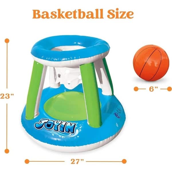 Syncfun 105" Inflatable Pool Float Volleyball Net & Basketball Hoops ...
