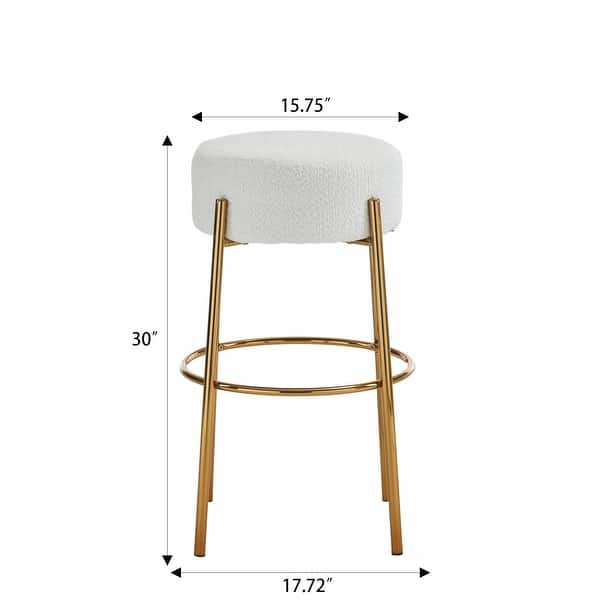 Set of 2 Contemporary Round High Bar Stools - 30" Height, Perfect for ...