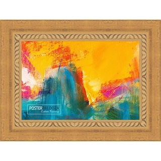 24x14 Traditional Gold Complete Wood Picture Frame with UV Acrylic ...