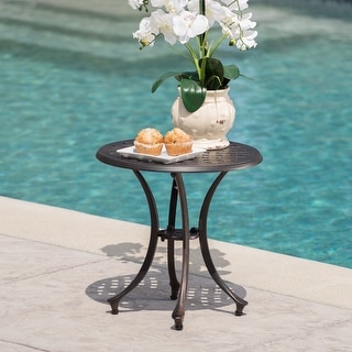 Outdoor 19" Cast Aluminum Side Table （only include table) - Bed Bath ...