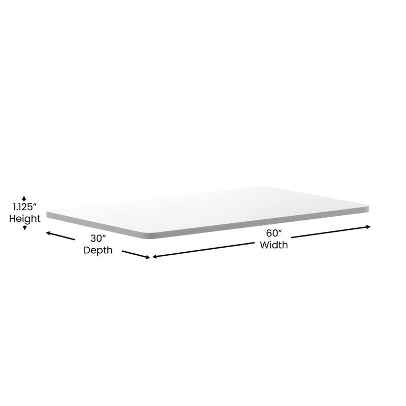 30" x 60" Rectangular Table Top with Reversible Laminate Top ...