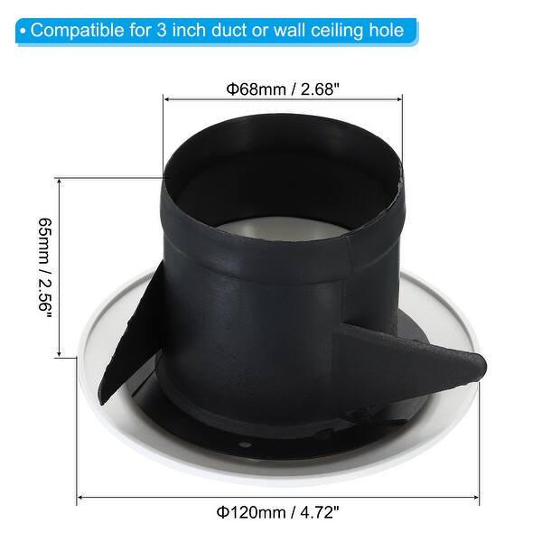 3" Round Air Vent Adjustable Ceiling Diffuser Grill Louver Soffit Vent ...