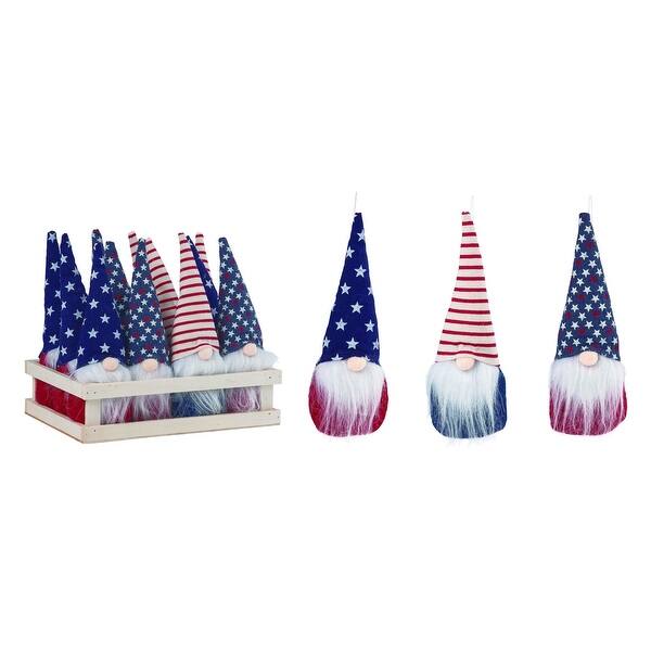 Transpac Polyester 9 in. Multicolor Patriotic Plush Uncle Sam Gnomes In ...