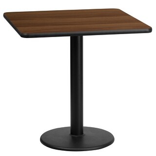 24'' Square Laminate Table Top with 18'' Round Table Height Base - Bed ...