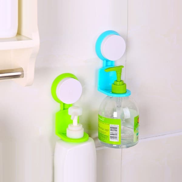 Plastic Wall Suction Cup Hanging Hook Shower Gel Shampoo Holder Rack ...