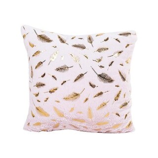 Feather Bronzing Gold Foil Soft Linen Pillow Case - Bed Bath & Beyond ...