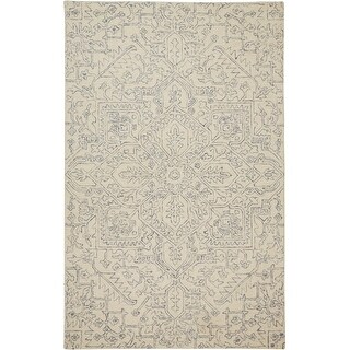 10' X 14' Ivory And Gray Wool Floral Tufted Handmade Area Rug - 3'6 ...