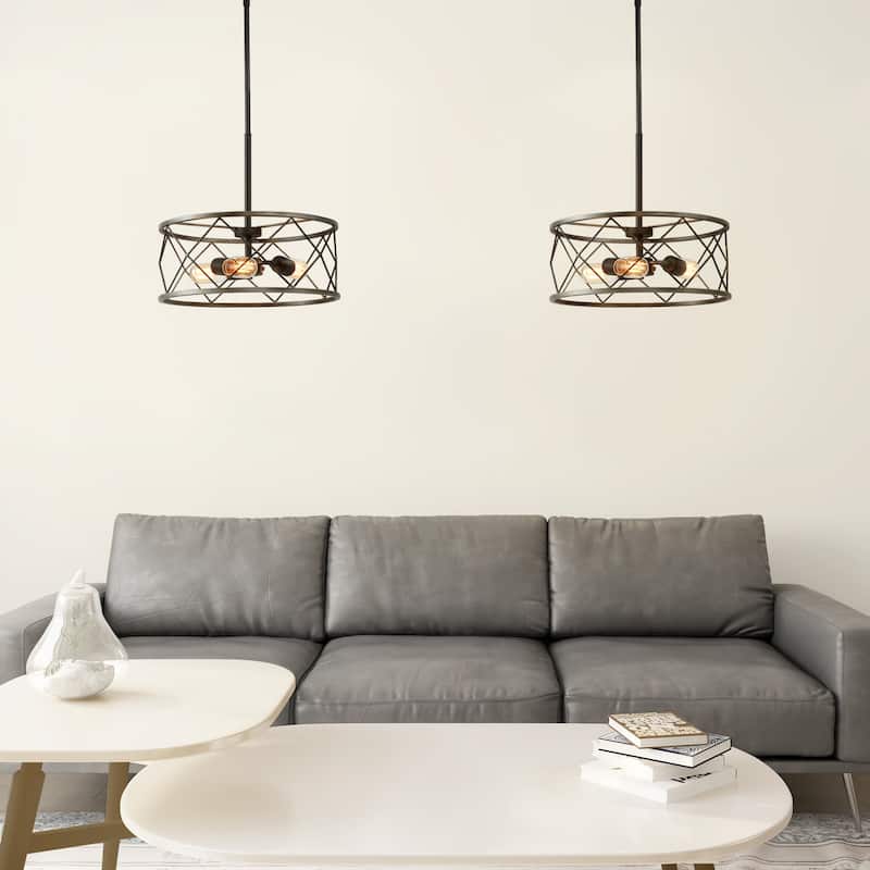 Carbon Loft Modern Drum Mini Chandelier 3-light Ceiling Pendant lights ...