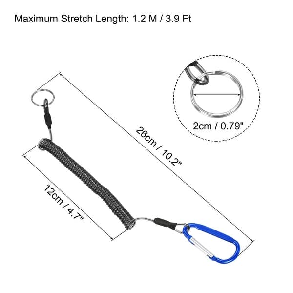 3.9ft Fishing Tool Lanyard, Safety Cord Spiral Coiled Lanyards Tether ...