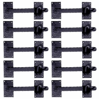 Black Wrought Iron Gate Flip Latch 12" L Antique Two Sided Flip Locks ...