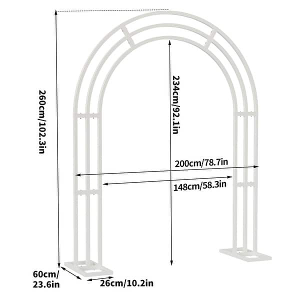 Large White Wedding Arch Stand 3 Layer Garden Backdrop Frame - Bed Bath ...