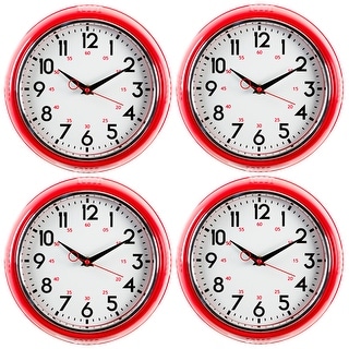kieragrace KG Retro Wall Clock, Red - 9.5" - Bed Bath & Beyond - 29774185