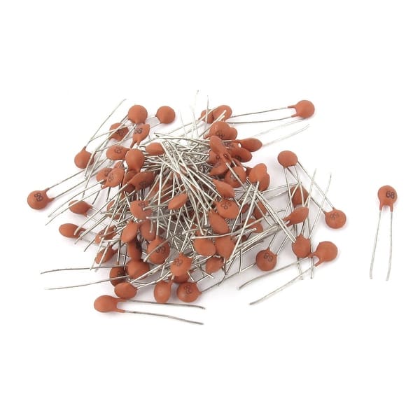 100pcs 68pF 50V 10% Tolerance Radial Lead Through Hole Ceramic Disc Capacitor - Brown - Bed Bath ...
