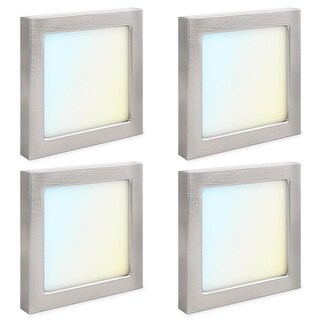Luxrite 4 Inch Square LED Flush Mount Light, 10W 600LM, 5CCT, Dimmable ...