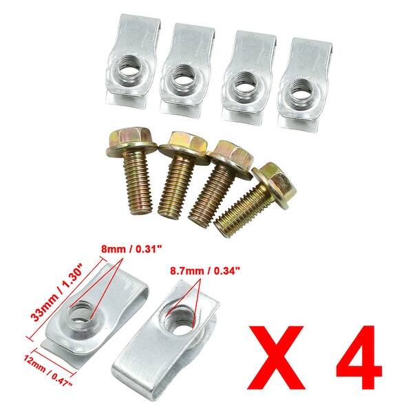 4pcs Spring Metal U-type Clip with Screws Fender Trim Panel Fasteners ...