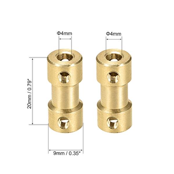 Rigid Coupling, 20mm Length 9mm Diameter, Copper Shaft Coupler Connector, Brass Tone 2Pcs - Bed ...
