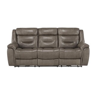 Priyas Home Kennett Collection Double Reclining Sofa - Brownish Gray ...
