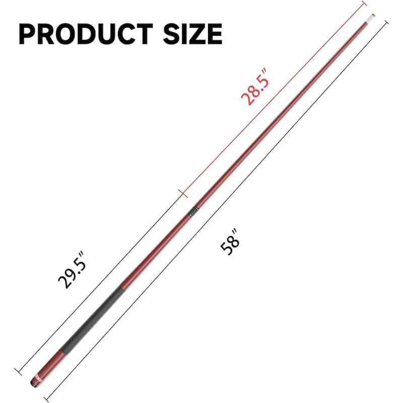 58" 2-Piece Fiberglass Graphite Composite Billiard Pool Cue Sticks ...