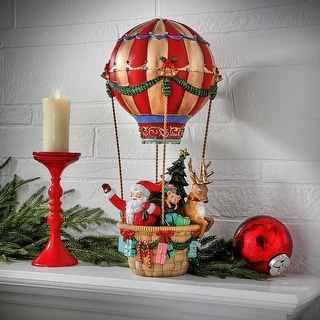 17"Resin Hot Air Balloon With Santa - Bed Bath & Beyond - 41975148