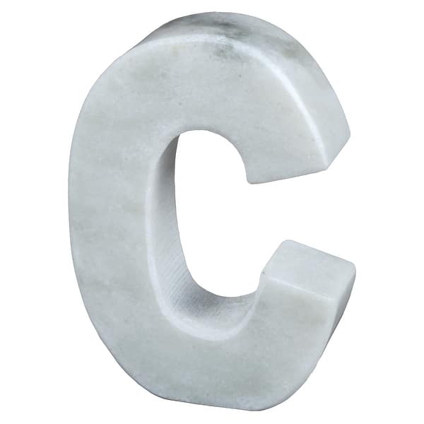 Creative Home Off-White Marble Letter C Bookend, Paper Weight - Bed ...
