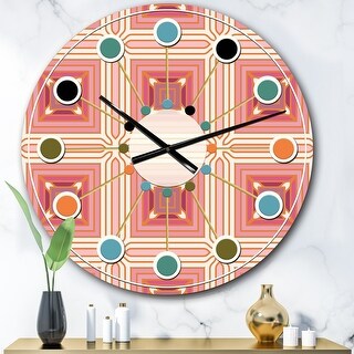Designart 'Geometric Retro Design II' Mid-Century wall clock - Bed Bath ...