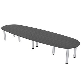 10 Person Oval Conference Table 12'x4' with Power And Data Post Legs ...