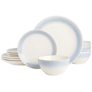 12 Piece Stoneware Dinnerware Set in Light Blue - Bed Bath & Beyond ...