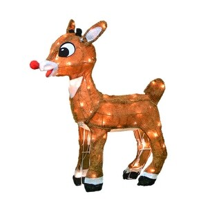 26-Inch Holiday Décor Rudolph Led Pre-Lit 3D Yard Art With 80 Lights ...