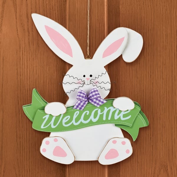 Wooden Bunny Welcome Sign Wall Decor - 13.5 x 15.75 x 0.5 - Bed Bath ...