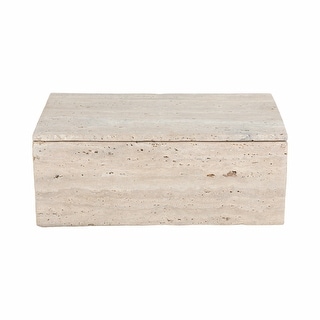 Sagebrook Home Travertine Tan 13x8 Decorative Box - 13" x 8" x 5" - Bed ...