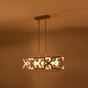 35" Wood Modern Farmhouse Kitchen Island Chandeliers 5-Light Linear ...
