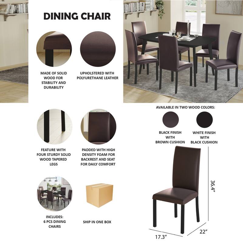 CraftPorch Classy Modern Dining Chairs (Set of 6) - Overstock - 37534578