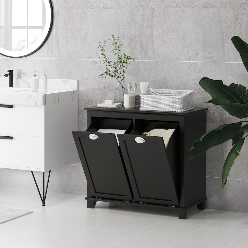 black corner bathroom unit