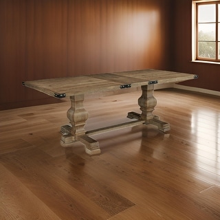 Tyler 88 Inch Classic Rectangular Dining Table, Rubberwood, Natural Brown - Bed Bath & Beyond ...