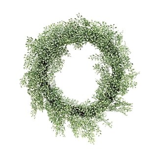 Frosted Green Little Luna Leaves Wreath 20" - 20 Inches - Bed Bath ...