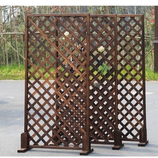 3Ft x 6Ft Wood Trellis Lattice Screen Privacy Fence - 3pcSet - Bed Bath ...