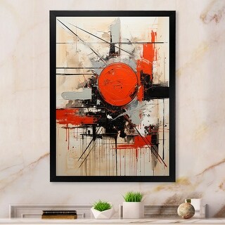Designart "Red And White Chaos Unleashed II" Abstract Collages Wall ...
