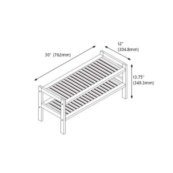 2 Tier Slatted Stackable Solid Bamboo Shoe Rack - 2-Tier - Bed Bath ...