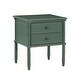 23"L 2-Drawer Nightstand with Carved Bamboo Legs, Shaped Top, Antique ...