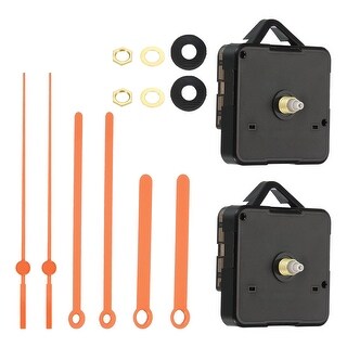 2Set Quartz Clock Movement Kit 1/2" Shaft for 2-3mm Dial Thick Orange ...