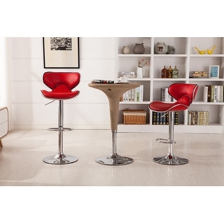 Luxurious & Elegant Upholstery Airlift Adjustable Swivel Barstool with ...