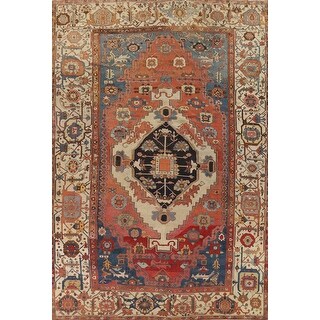 Pre-1900 Antique Vegetable Dye Heriz Serapi Persian Wool Carpet - 10'6 ...